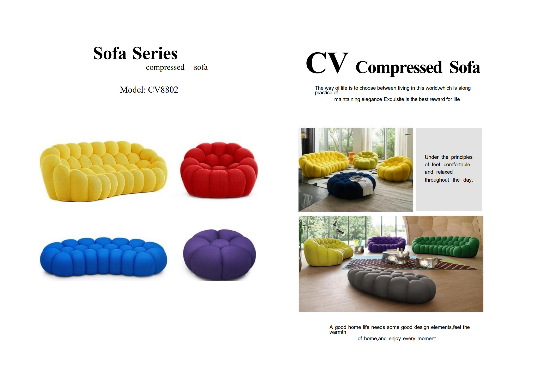 Custom Compressed Sofa for your Modern Living